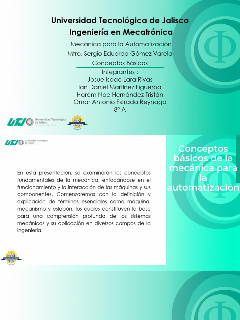Conceptos Básicos_Mecanica Para La Automatizacion | PDF | Máquinas | Engranaje