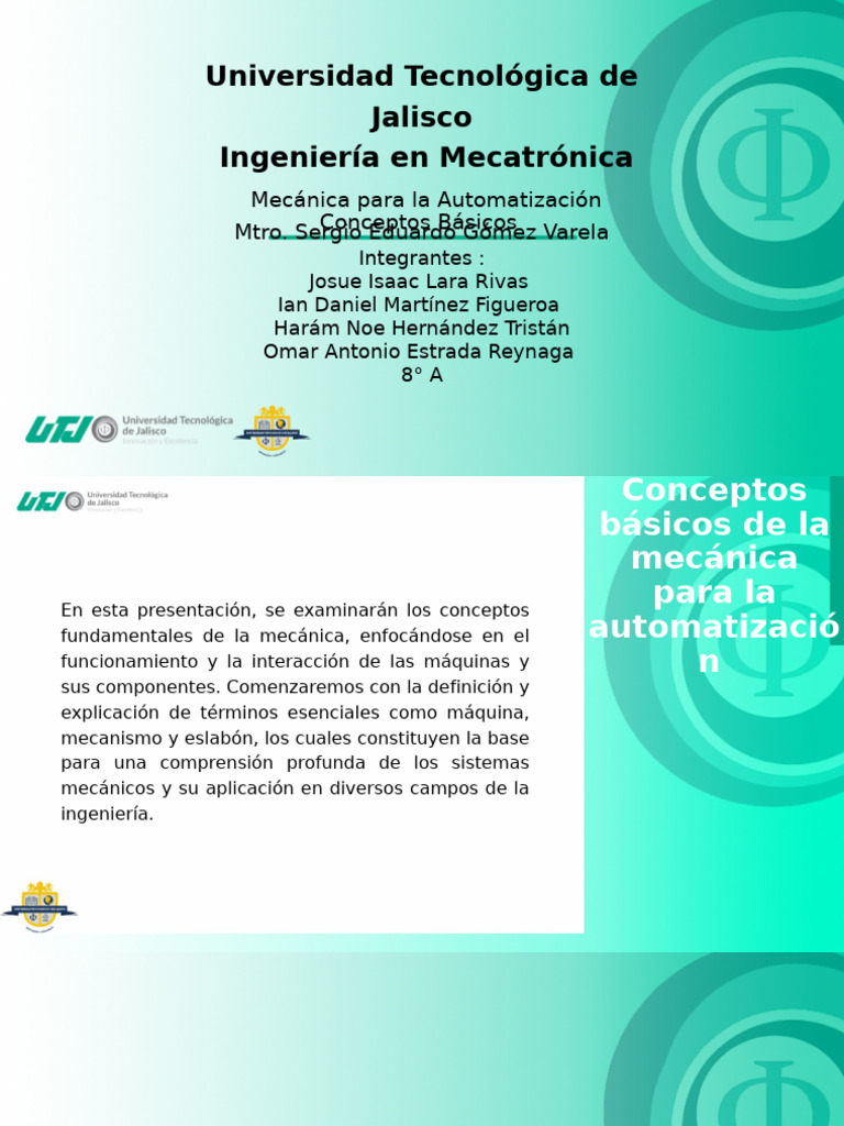 Conceptos Básicos - Mecanica para La Automatizacion | PDF | Máquinas | Engranaje