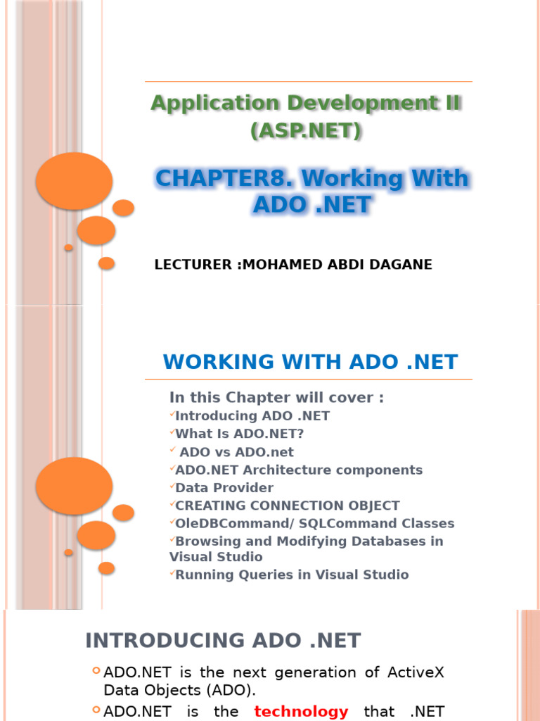 Chapter8 Working With | PDF | Active X Data Objects | Databases