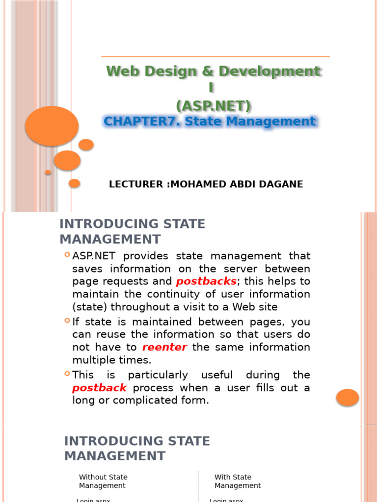 Chapter7 - State - Management | PDF | Http Cookie | Client–Server Model