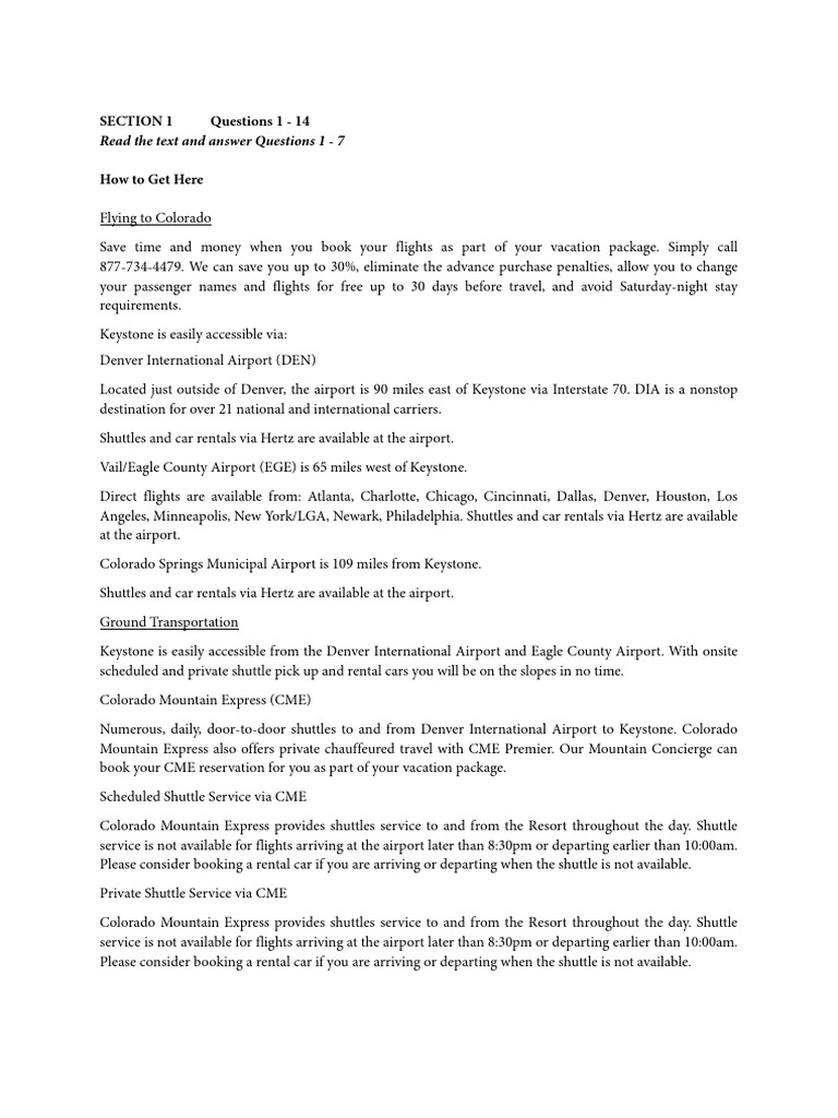 GT Reading Test 1 To Test 5 I.P.T | PDF | Msn