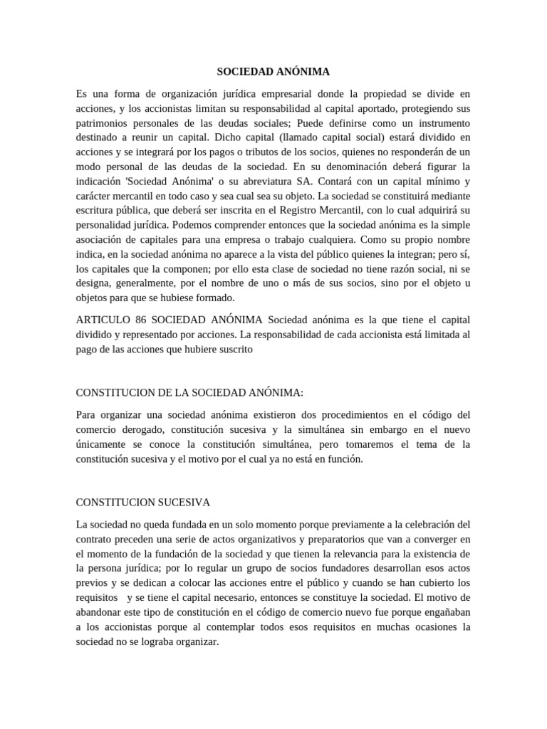 SOCIEDAD ANÓNIMA by 2024 | PDF | Bancos | Inversiones