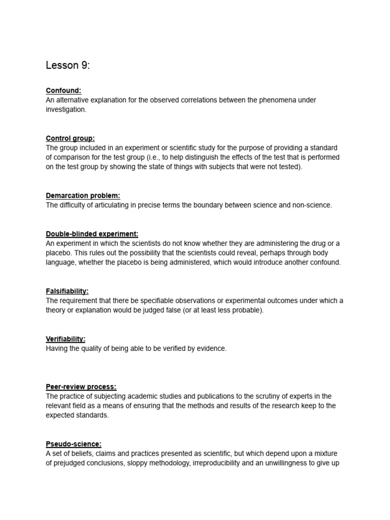 PHIL 210 Lessons 9 & 10 Notes Key Terms & Definitions | PDF ...