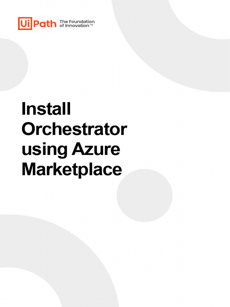 Install Orchestrator Using Azure Marketplace | PDF