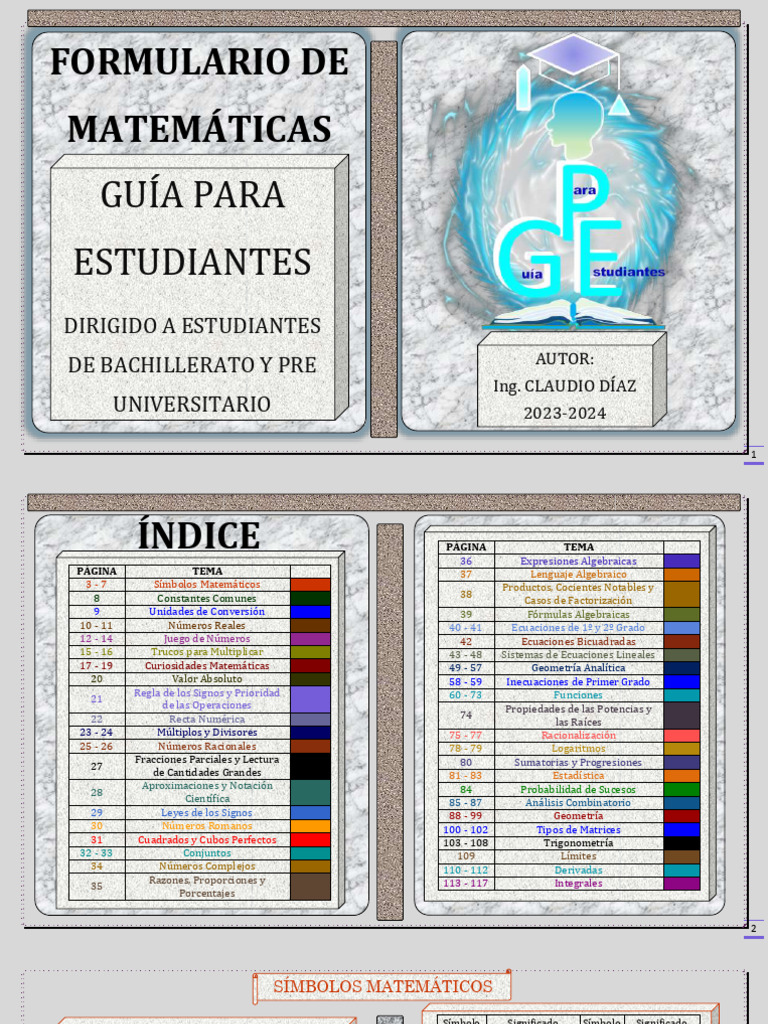 Formulario de Matemáticas - Autor - Díaz - Claudio - G.P.E. - Muestra ...