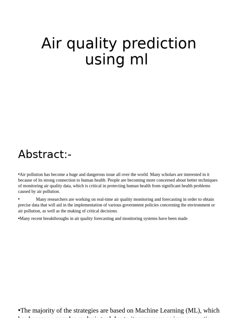 Air Quality Prediction Using Machine Learning | PDF