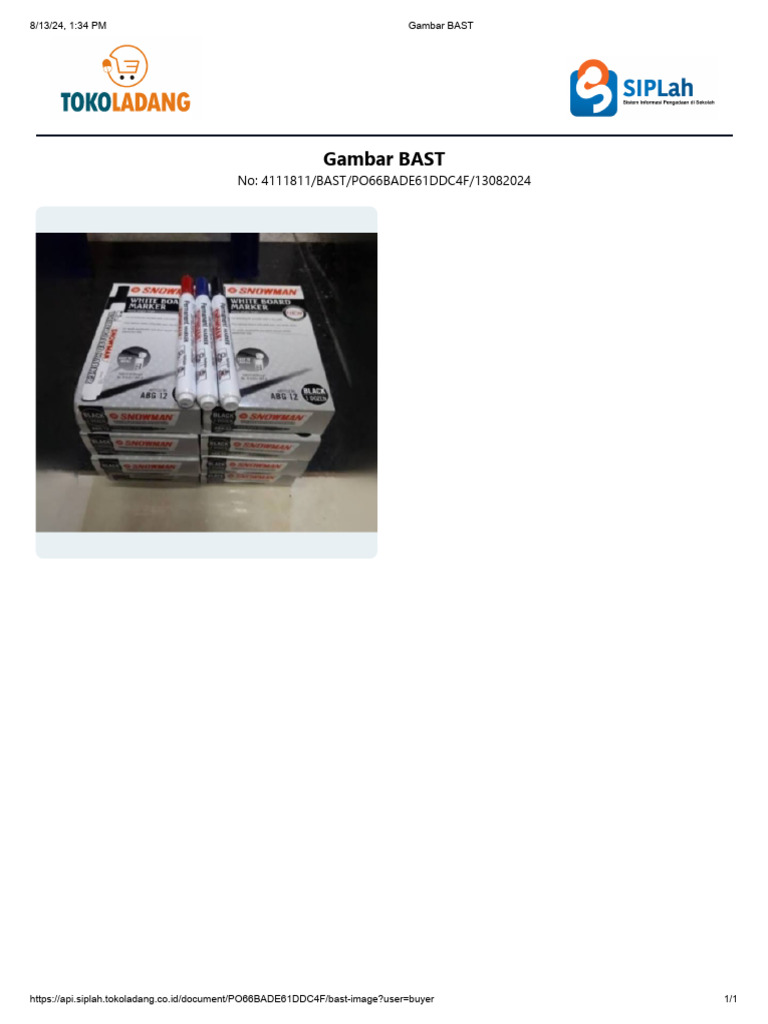 Gambar BAST BULPEN | PDF