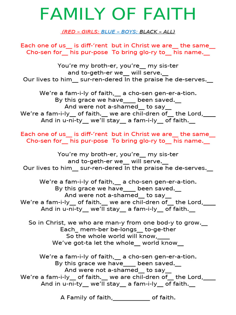 Kanta NG Mga Bata - Family of Faith | PDF