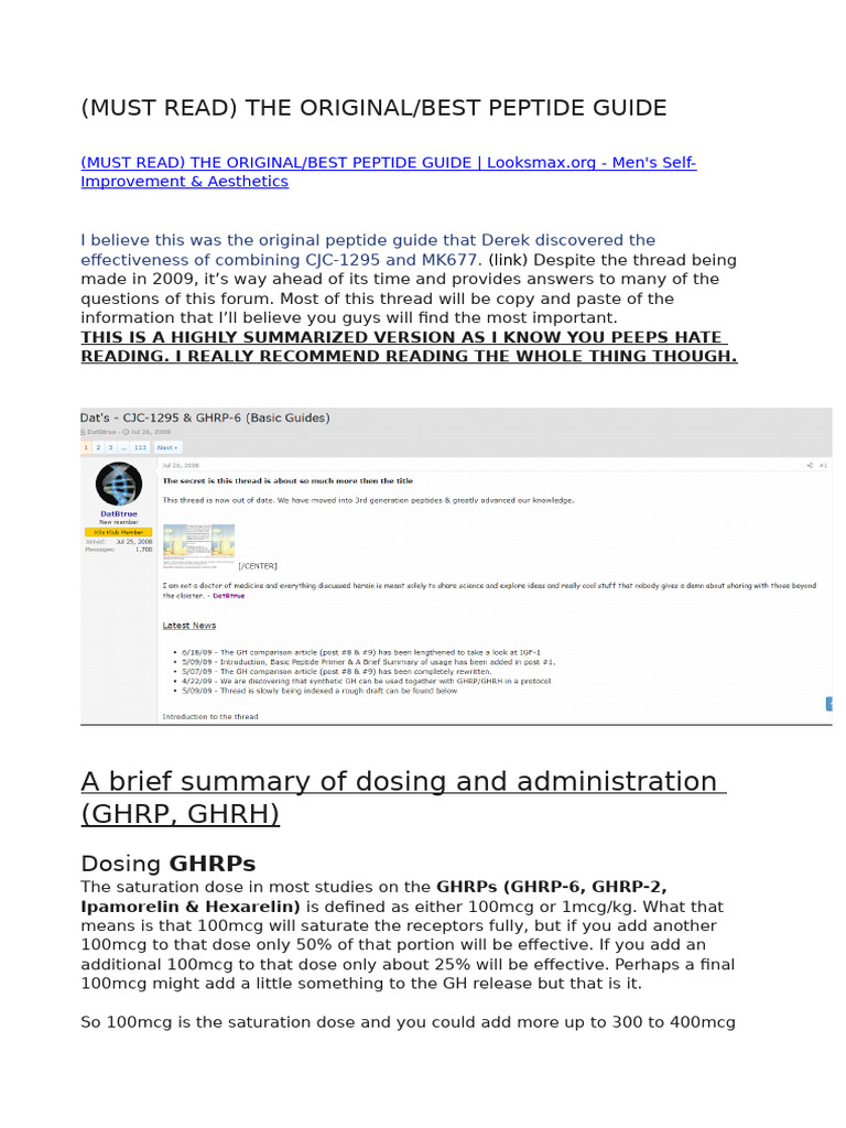BEST PEPTIDE GUIDE | PDF | Growth Hormone | Endocrinology