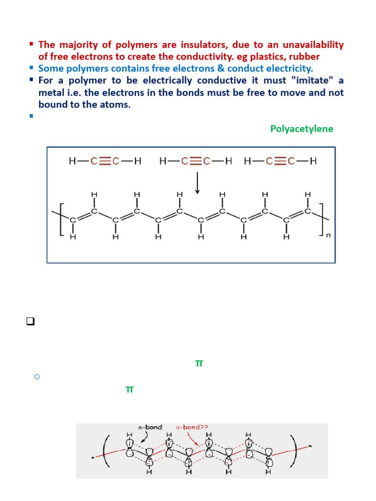 Conducting Polymer-Slides | PDF | Chemical Bond | Polymers