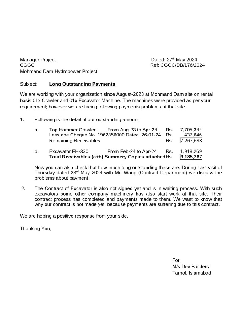 Letter To CGGC | PDF