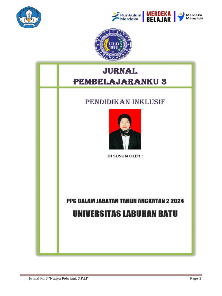 JURNAL PEMBELAJARAN INKLUSIF Nadya Febriani, S.PD | PDF