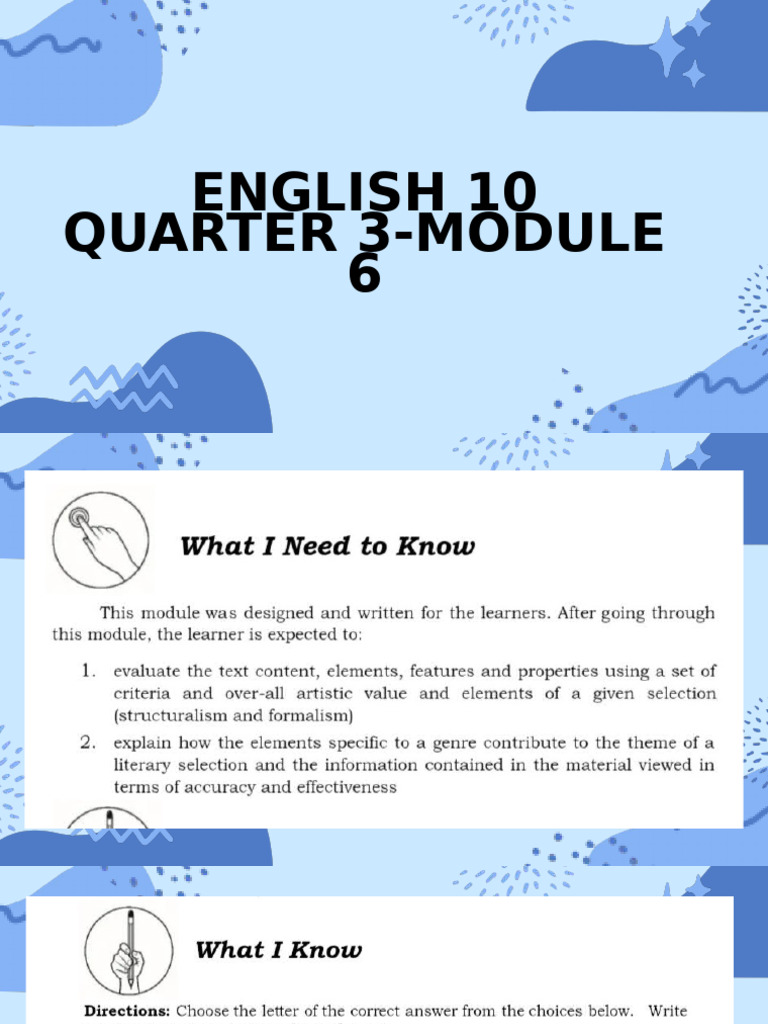 What I Need To Know This Module Was Designed and Written For The ...