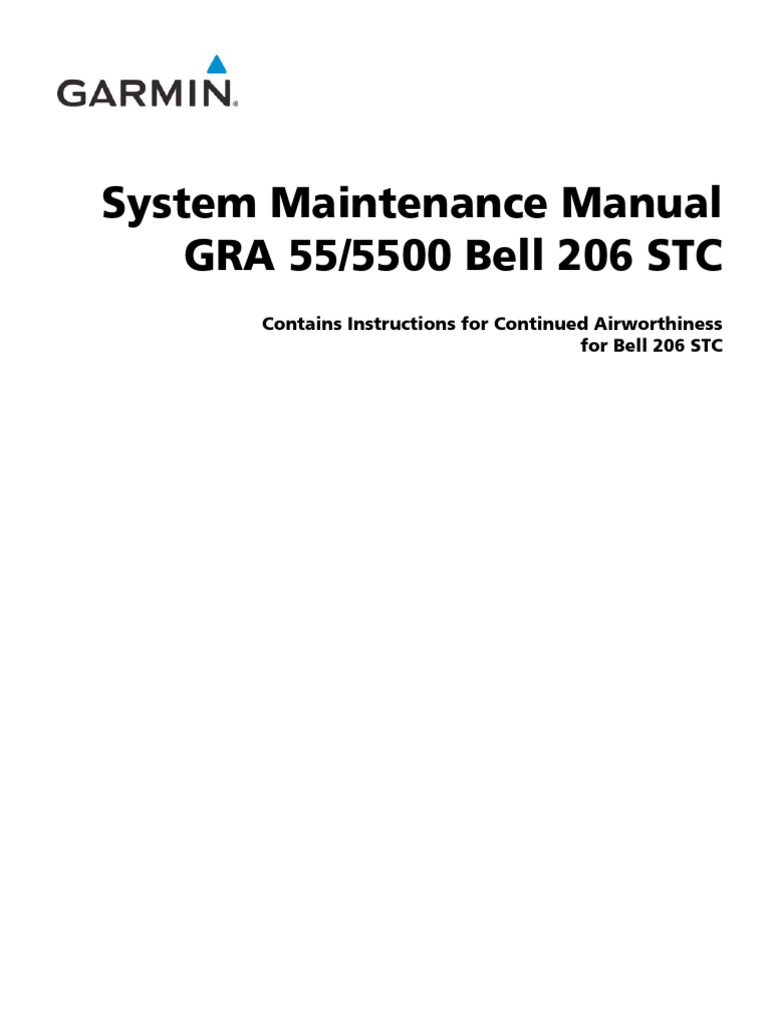 Garmin Gra 55-5500 STC Maintenance Manual | PDF | Aviation | Aircraft