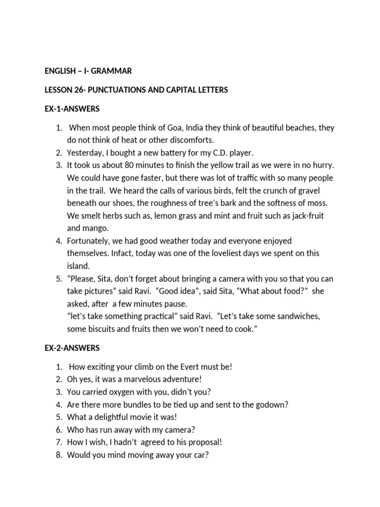 Punctuation and Capitalization Guide | PDF