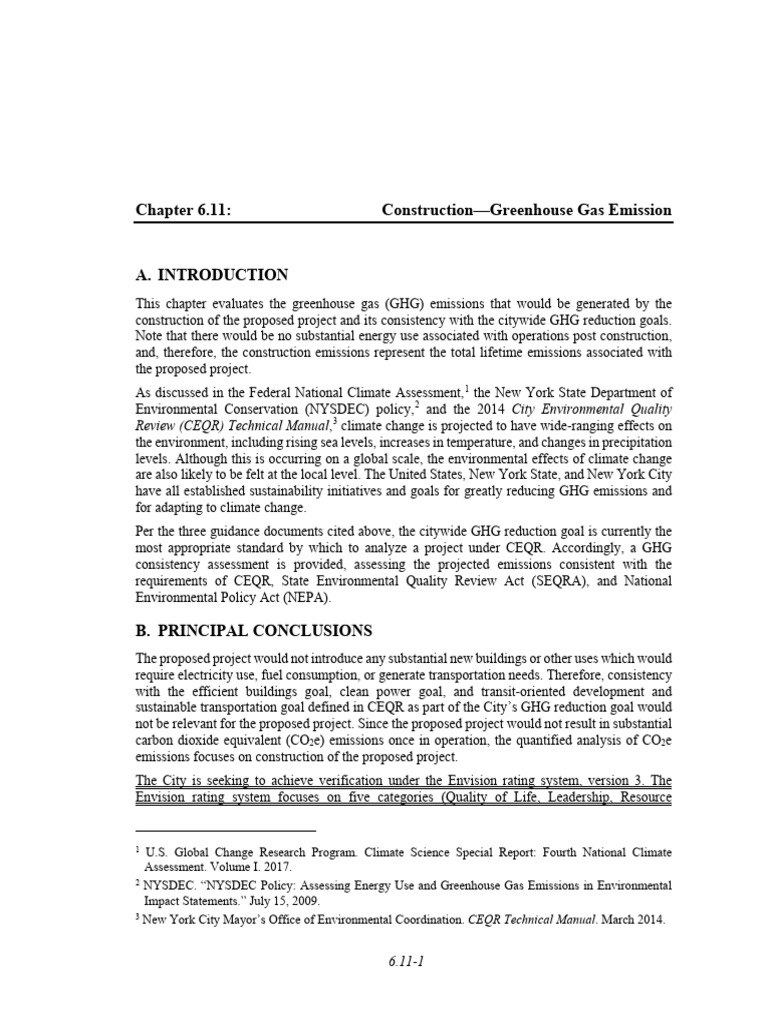 ESCR EIS Chapter 6.11 Construction Greenhouse Gas | PDF | Biodiesel | Greenhouse Gas