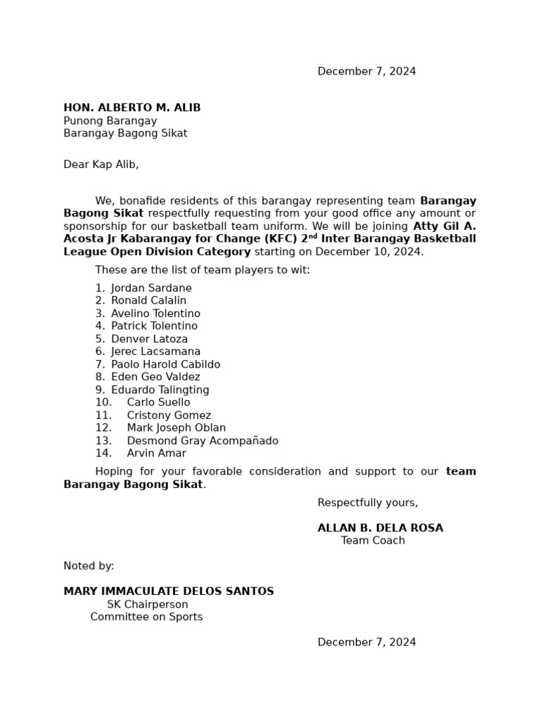 letter request | PDF