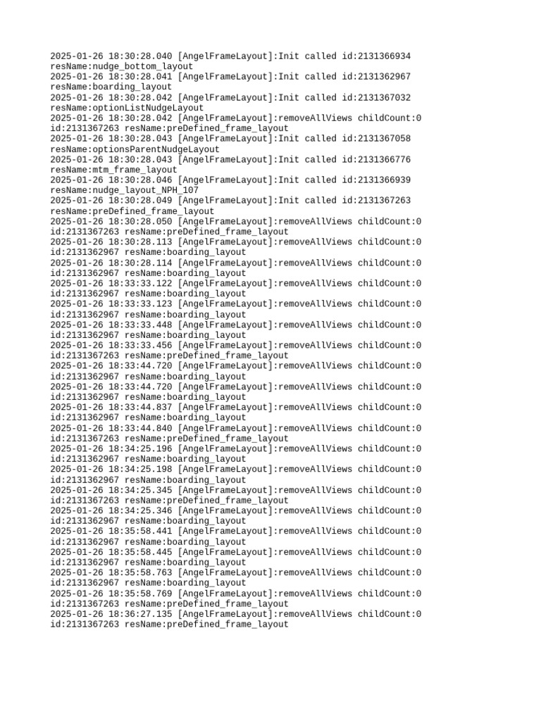 Debugging AngelFrameLayout Logs | PDF