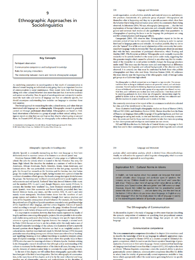 The Ethnographic Approach, Reading Material | PDF