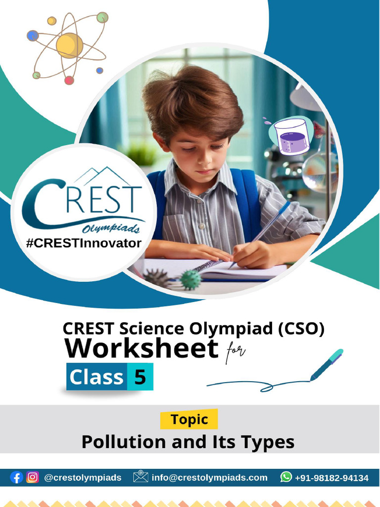 Class 5 Pollution and Its Types Worksheet | PDF | Pollution | Waste
