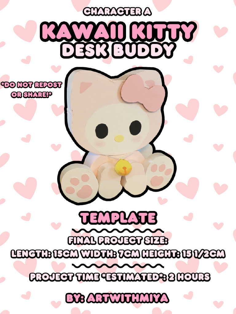 Kawaii Desk Buddy Templates! (Characters A, B, C) | PDF