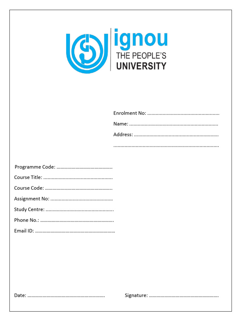 Ignou Assignment | PDF