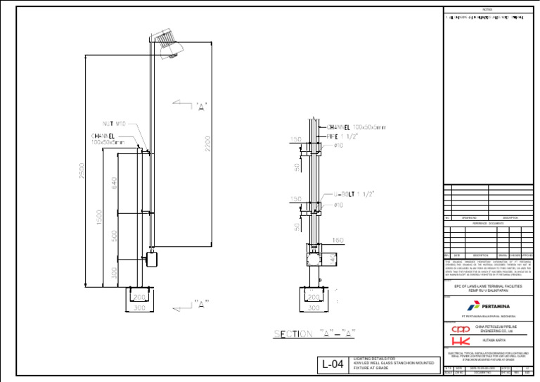 Stanchion Mounted Lighting Details | PDF