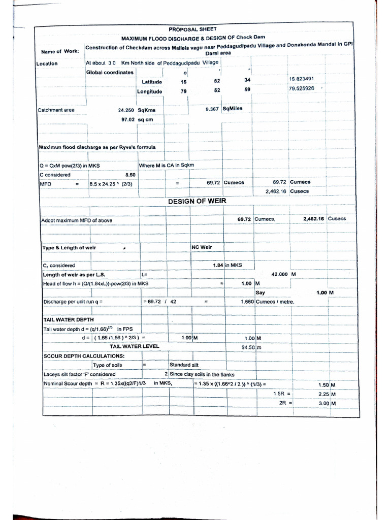 Updated Sample Check Dam Design | PDF