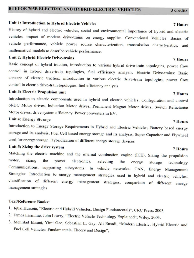 7th Semester Syllabus Copy (2) | PDF | Electrical Breakdown | Electric Vehicle