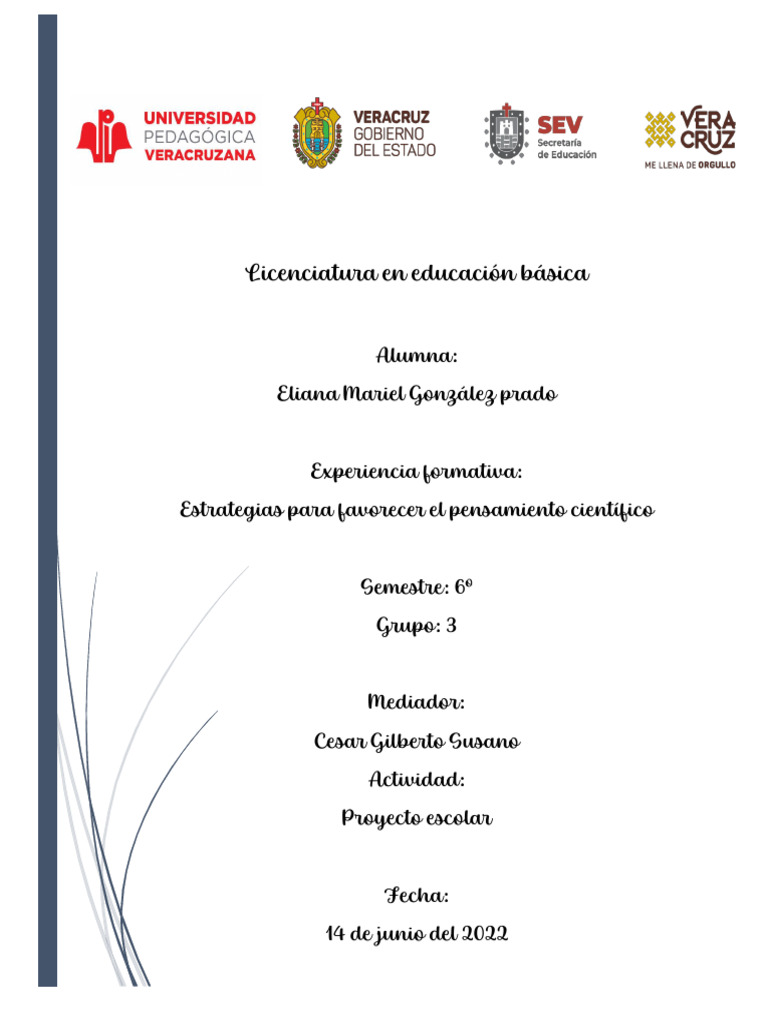 PROYECTO Eliana Mariel Gonzalez Prado | PDF | Enseñando | Educación primaria