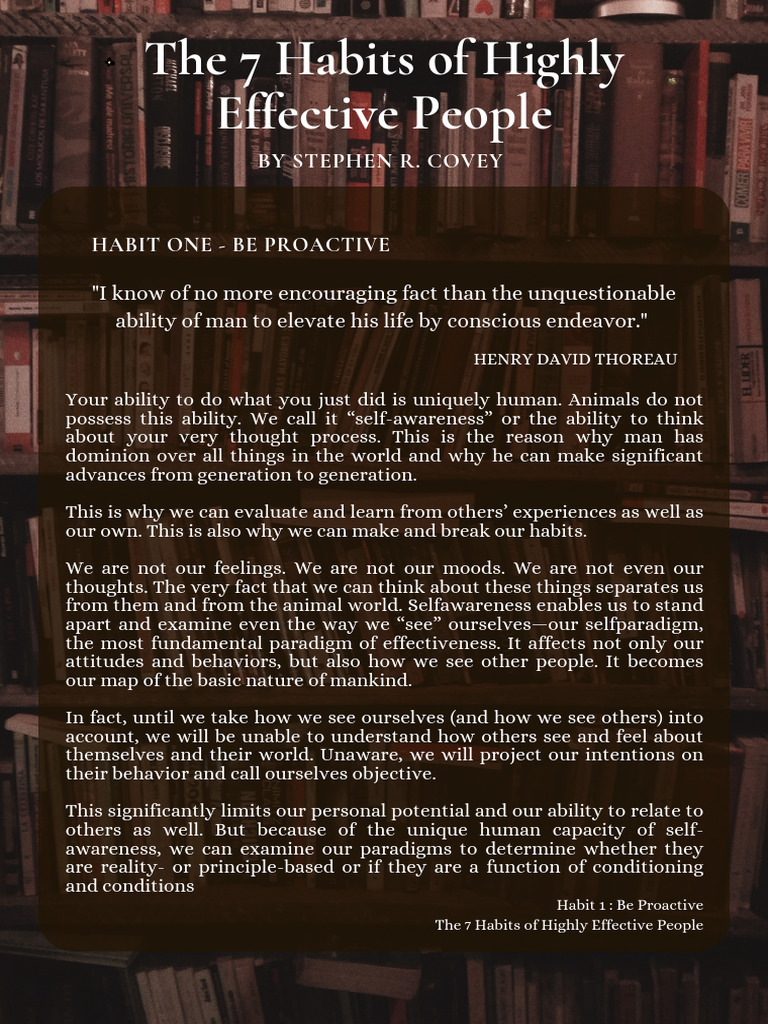 Proactive Habits for Effectiveness | PDF