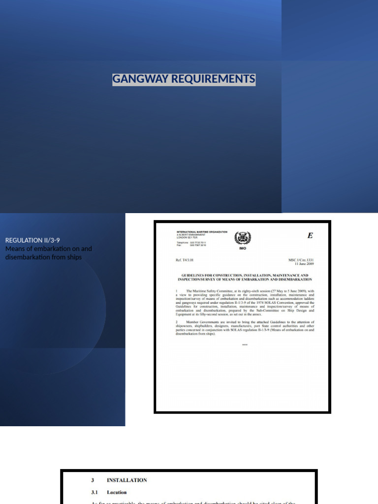 Gangway Regulations for Ships | PDF