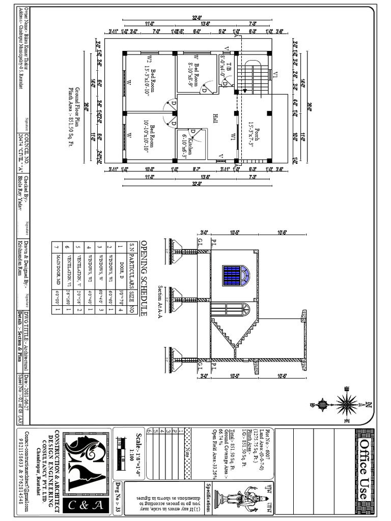 Section & Ground Floor Plan | PDF