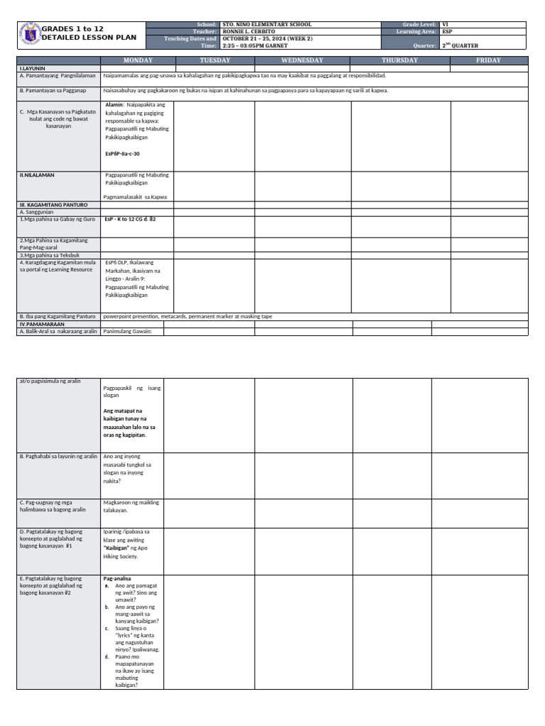 Esp 6 - Q2 - Week2 | PDF