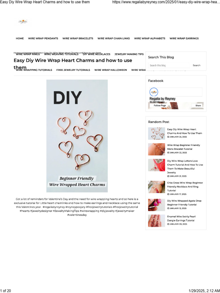 Easy Diy Wire Wrap Heart Charms and how to use them | PDF