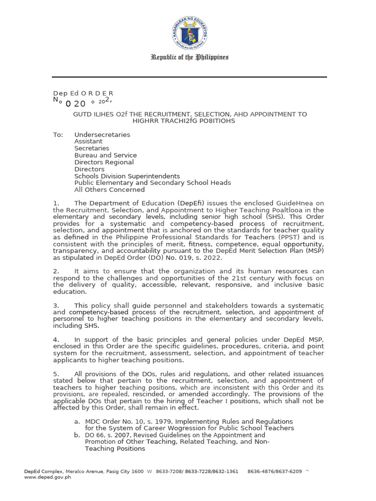 Recruitment Guidelines for Higher Teaching | PDF | Recruitment | Teachers