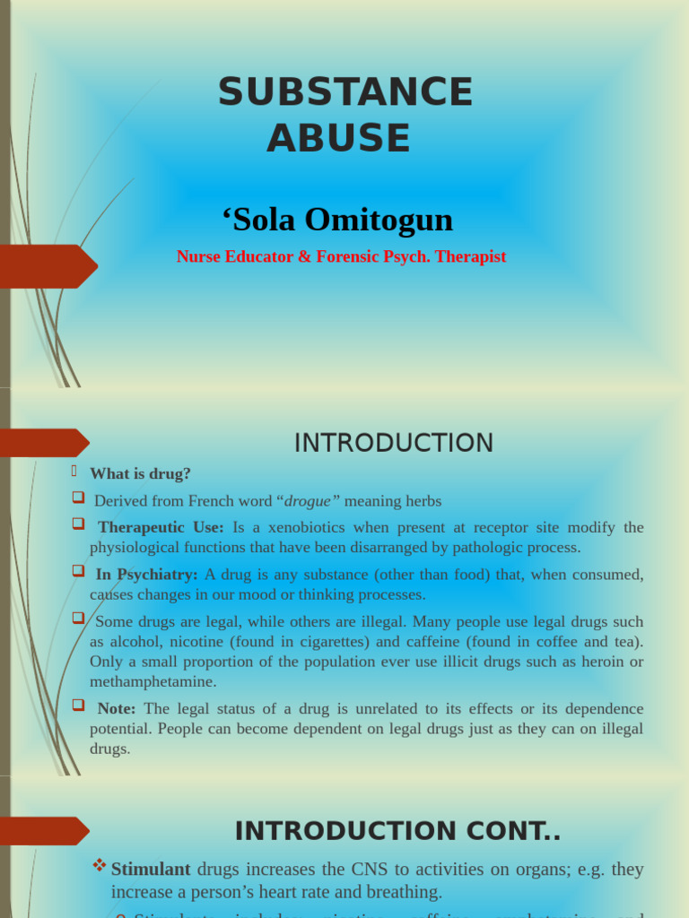 Substance Abuse | PDF | Psychoactive Drugs | Substance Abuse