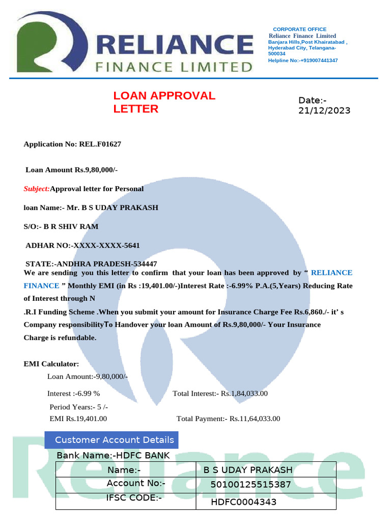 Reliance Finance | PDF