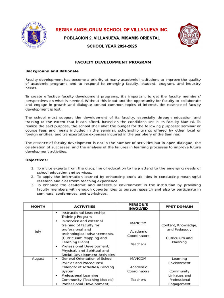 Faculty Development Plan | PDF