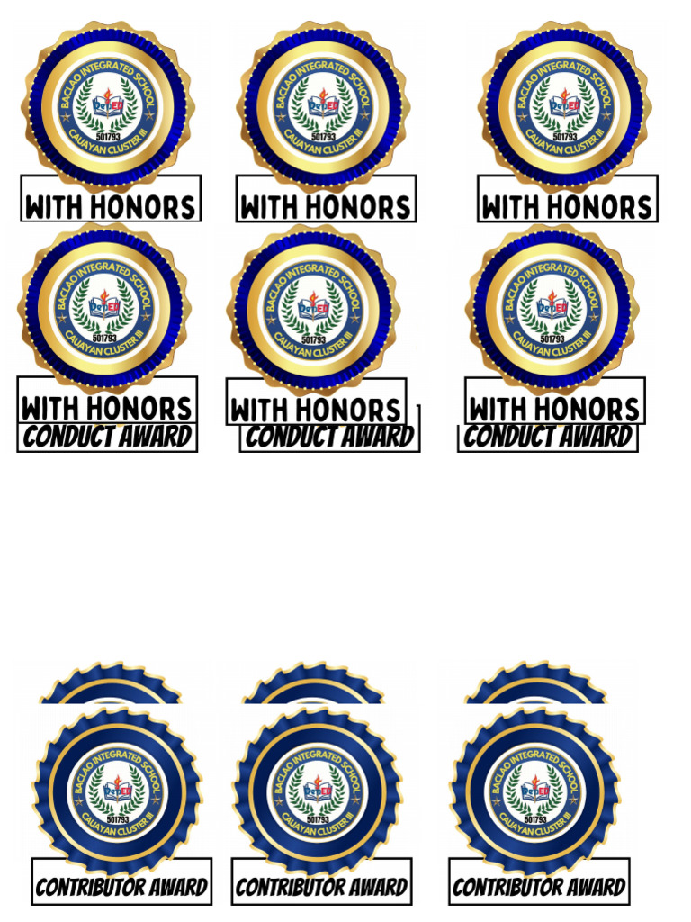 Ribbons With Honors Etc | PDF