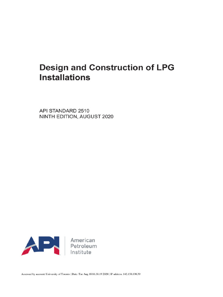 API 2510 2020 Design and Construction of LPG Installations | PDF