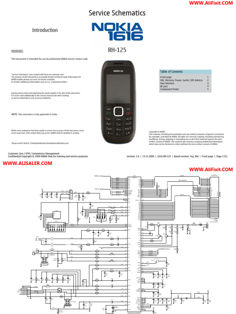 Nokia 1616 Rh-125 Service Schematics v1.0 | PDF | World Wide Web ...
