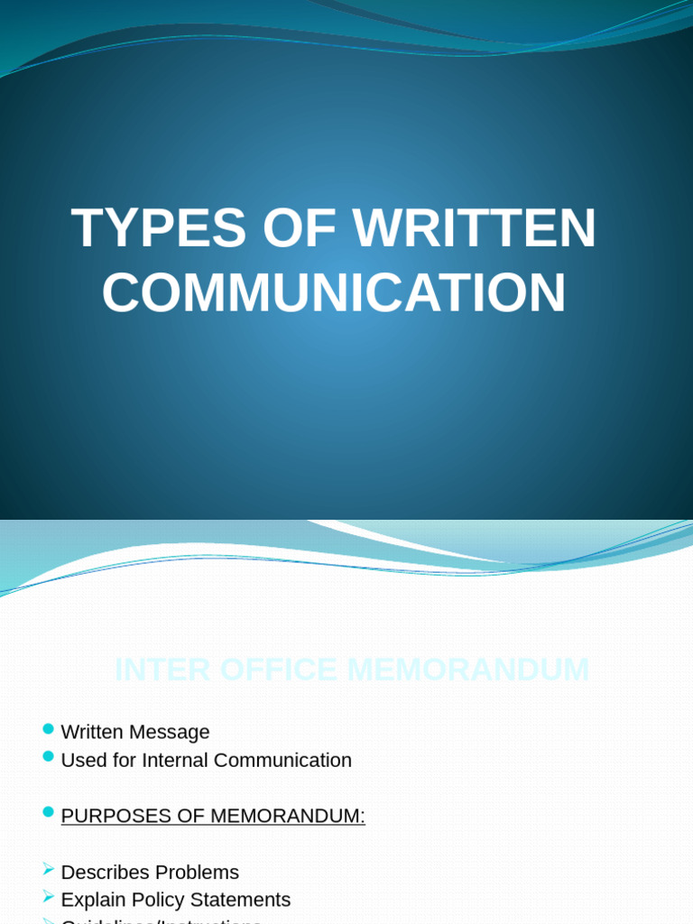Forms of Written Communication | PDF