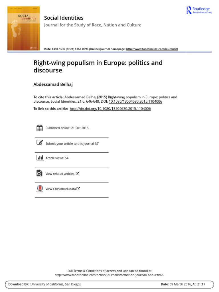 Right-Wing Populism in Europe: Analysis | PDF | Populism | Right Wing ...