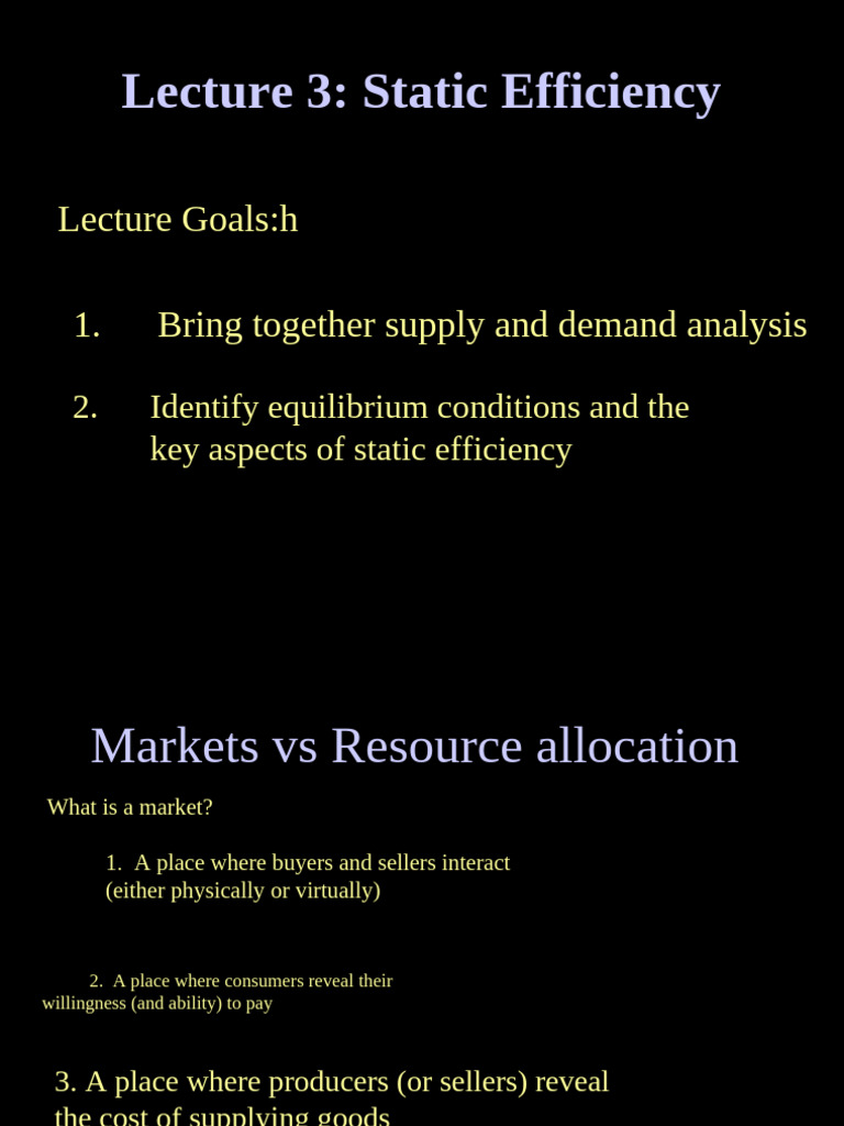 Lecture 3 New Details of Static and Dynamic Efficiency | PDF | Economic ...
