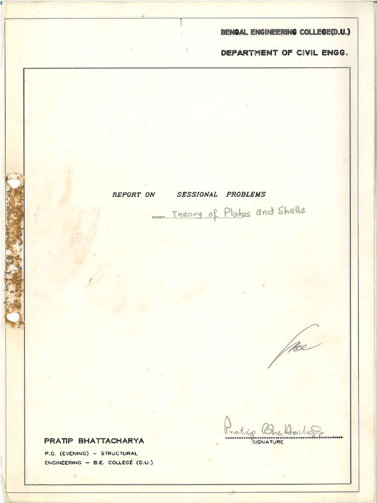 Theory of Plates and Shell - 14!09!1998 - Compressed | PDF