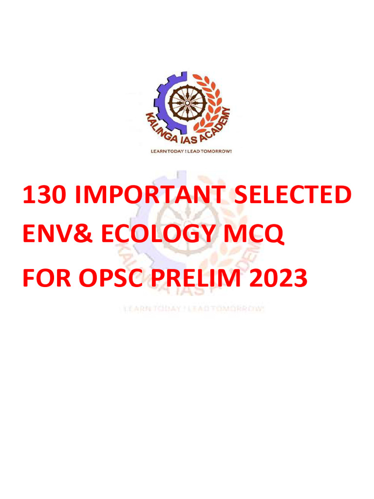 130 Important Selected Env &ecology MCQ - 1222101 - 2023 - 10 - 10 - 19 ...