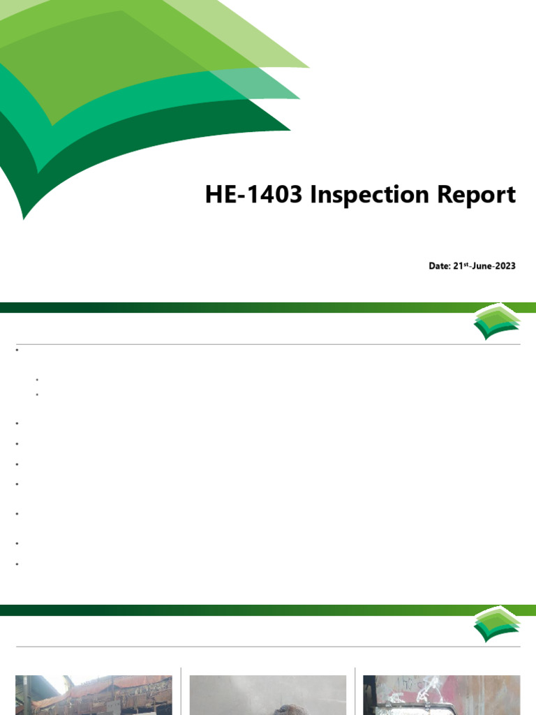 HE-1403 Inspection Report Summary | PDF | Mechanical Engineering ...