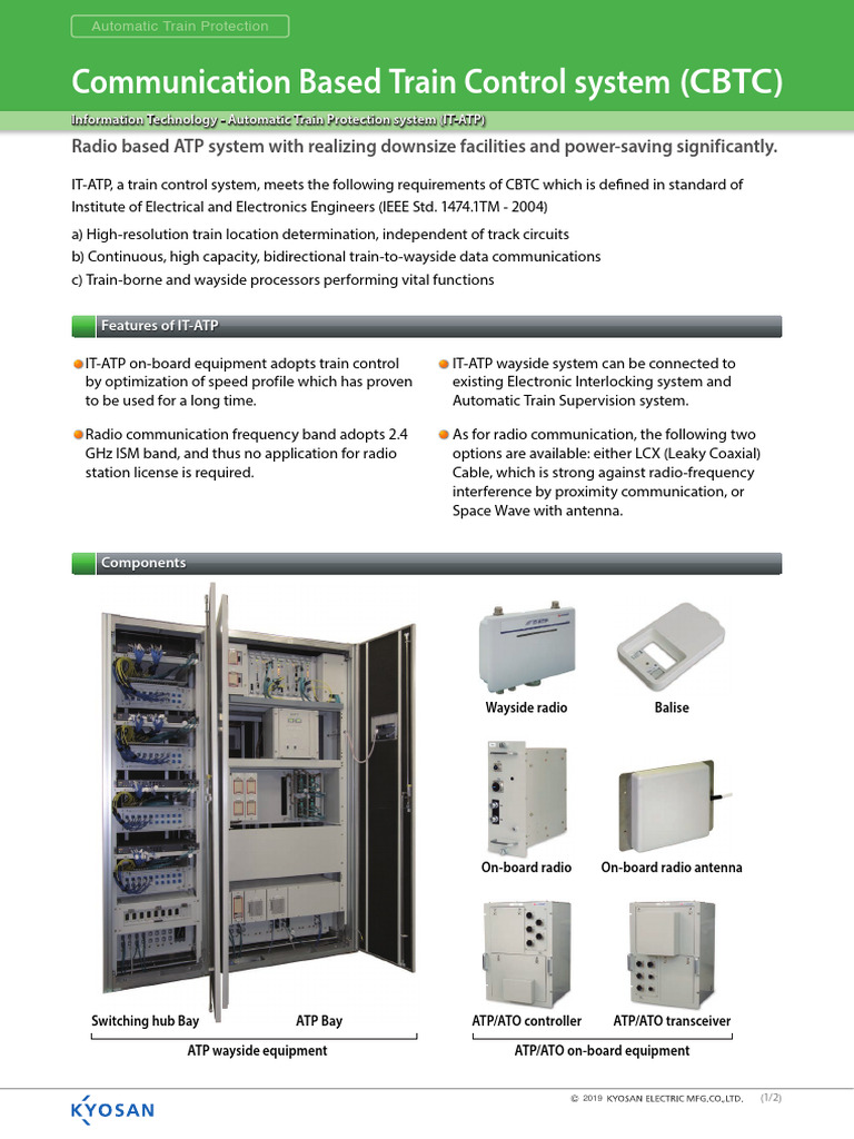 Catalog01 - 01 Kyosan CBTC | PDF | Radio | Radio Technology