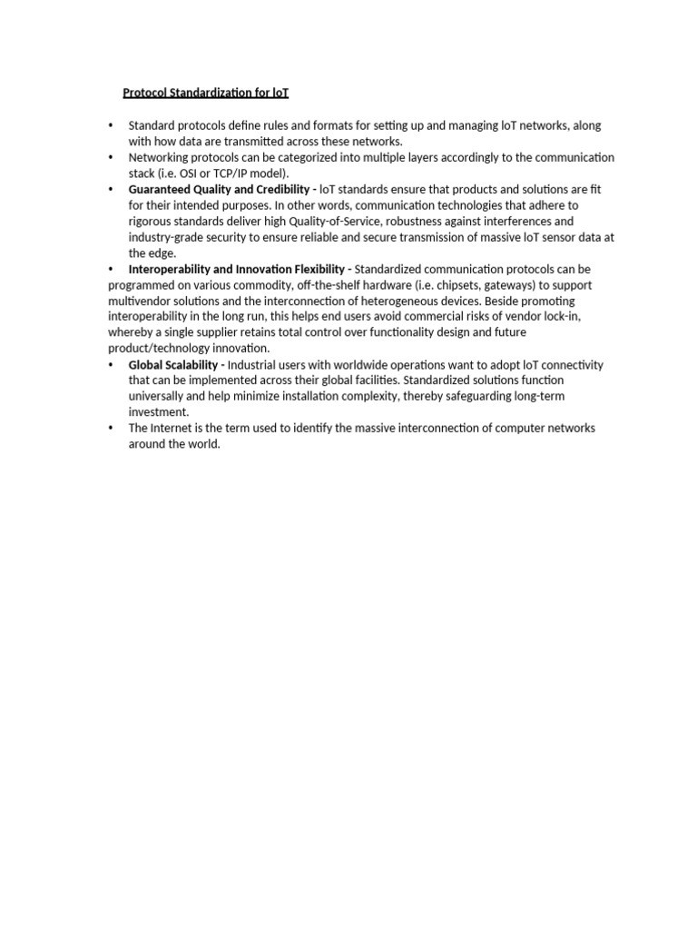 Protocol Standardization For Lot | PDF